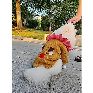 YiQ RiC Christmas Dog Clothes Dog Christmas Jacket Dog Cold Weather Coats New Year Clothes for Dog Pet Shirt Cat Shirt Breathable Puppy Vest Printed Snowman Reindeer Santa Claus Soft Outfit