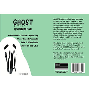 GHOST Fog Machine Fluid - High Density Fog Juice for Water Based Foggers (1 Quart) - Non-Toxic
