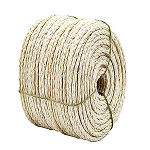 Cat Sisal Rope 164-Feet 4mm for Scratcher Repair and Replace Scratching Post, DIY Hemp Twine Rope for Cat Tree Tower Carpet Mat Kicker House, Pet Toy, and Crafts Gardening Home Decorating