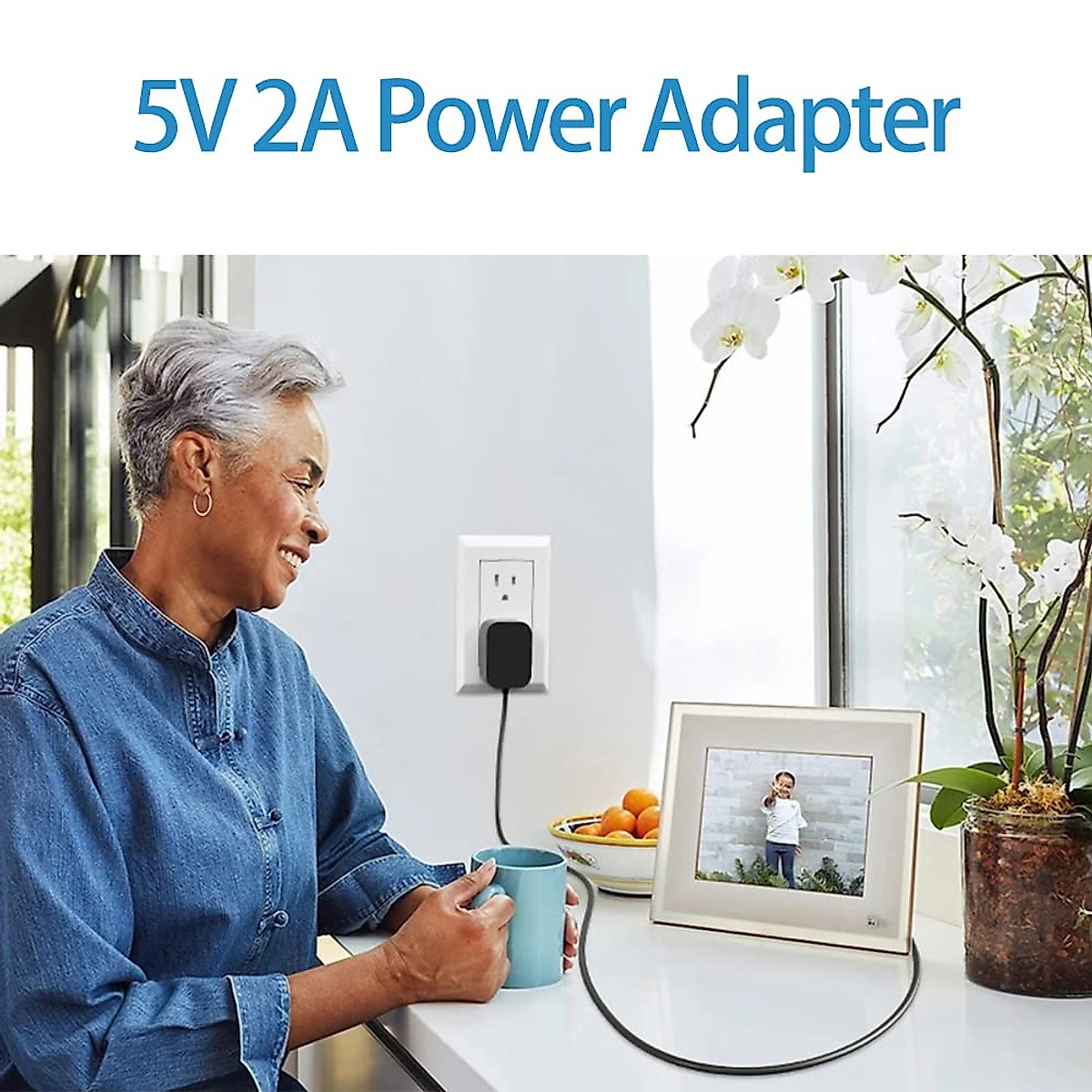 VHBW Power Cord for Skylight, HP, Aluratek, BSIMB Smart Digital Picture Frame 5V AC Adapter Charger (Not for 9V or 12V)