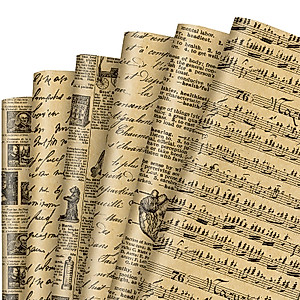 JarThenaAMCS 12 Sheet Vintage Newspaper Wrapping Paper -Not Roll- Retro Gift Wrap Paper Folded Flat Art Paper for DIY Crafts Gift Wrapping, 19.7 x 27.6 Inch