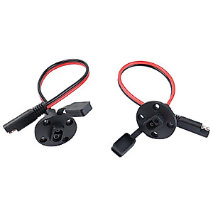 Weatherproof SAE Quick Disconnect 12 AWG SAE Extension Cable Power Socket Sidewall Port for Solar Generator Battery Charger 1 FT #2 Pack