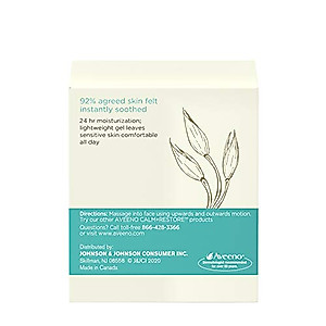 Aveeno Calm + Restore Oat Gel Facial Moisturizer for Sensitive Skin, Lightweight Gel Cream Face Moisturizer with Prebiotic Oat & Feverfew, Hypoallergenic, Fragrance- & Paraben-Free, 0.5 oz (Pack of 5)