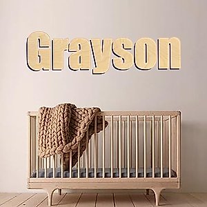 Personalized Name Sign Custom Sign Wooden Letters for Wall Decor, Wooden Name Signs for Nursery, Baby Name Sign for Girls boys, Wood Letters for Room, Wedding, Baby Shower (Custom Font Color Size)