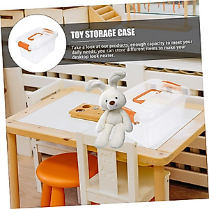 KOMBIUDA 4pcs Box Portable Storage Box Clear Stand Clear Handbags Small Plastic Bins 16 Quart Storage Containers with Lids Toy Containers with Lids Storage Containers for Organizing Make up