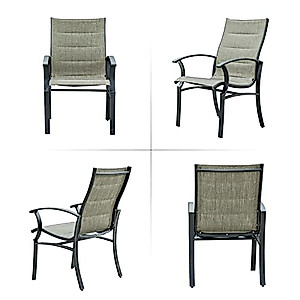 Domi Patio Dining Chairs Set of 2,Bistro Metal Steel Chair with Textilene Mesh Fabric,Outdoor Armchair for Outside Porch,Balcony,Garden,Backyard