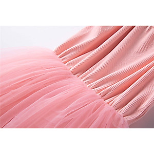 Niyage Baby Girls Spaghetti Strap Dress Princess Toddler Sleeveless Soft Tulle Tutu Sundress Pink 130