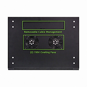 NavePoint 18U Deluxe IT Wallmount Cabinet Enclosure 19-Inch Server Network Rack with Locking Glass Door 16-Inches Deep Black with Shelves