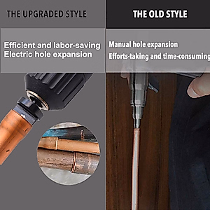 Rowzzi Swaging Tool Drill Bit Set, HVAC Tools, 6pcs Professional Manual Copper Pipe Swage Tool Drill Bit Triangular Handle, Repairing Set Include 7/8'', 3/4'', 5/8'', 1/2'', 3/8'', 1/4'' Bits