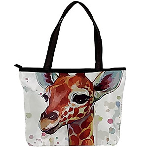 Purses for Women, Tote Bag, Handbags for Women, The Tote Bag, animal giraffe watercolor art pattern