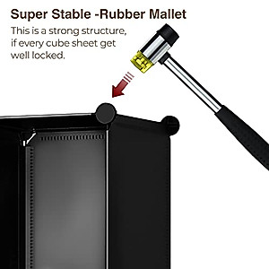 GREENSTELL Cube Storage Organizer, 9-Cube Closet Organizer with Doors, DIY Plastic Storage Cubes Organizer, Modular Storage Cabinet Book Shelf Shelving for Bedroom, Living Room, Office Black