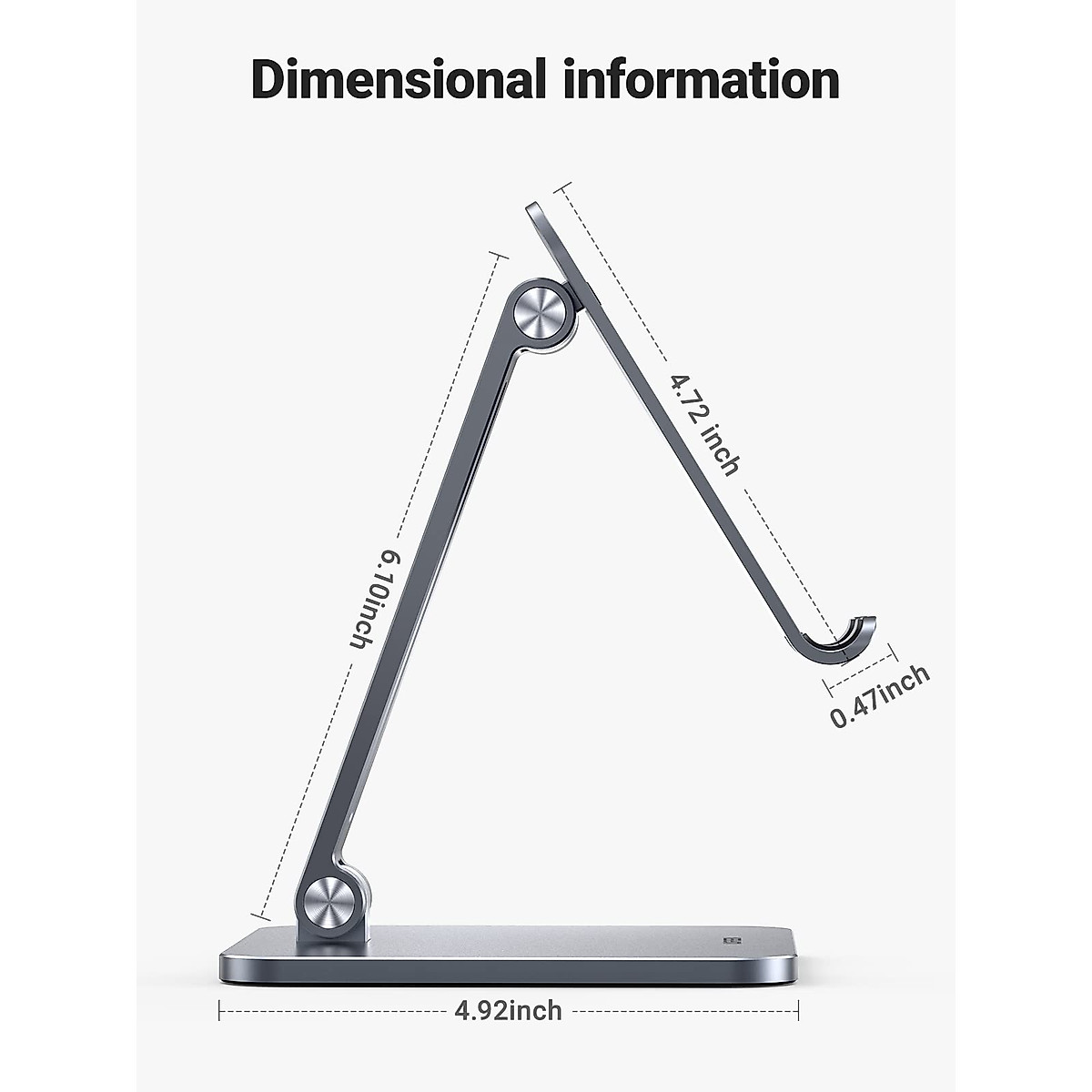 UGREEN Tablet Stand Compatible for iPad Desk Stand Holder Adjustable Aluminum Thicker Base Compatible with iPad Pro Air Mini 13 12.9 11 Inch Home Office Desk Accessories Grey