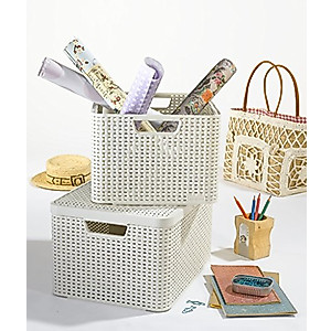 Curver | Set of 3 Style S Storage Boxes + Lids, White, Plastic