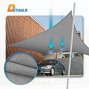 TANG Sunshades Depot 6x6 Feet Sun Shade Sail Square Canopy Shade Cover UV Block for Backyard Pergola Porch Deck Garden Patio Outdoor Activities Gray