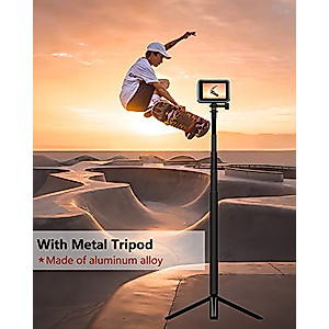UNIXYZ 49" Invisible Selfie Stick with Tripod Phone Clip for GoPro Insta360, Waterproof Carbon Fiber Extension Pole Handle Monopod for Go Pro Max Mini Hero 11 10 9 8 7 Insta 360 X2 X3 DJI Action 2 3