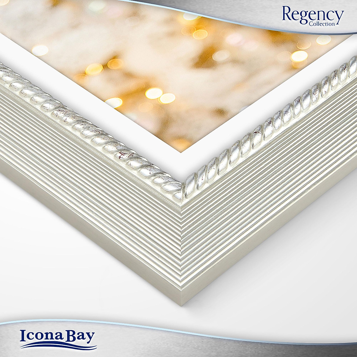 Icona Bay 11x14 Silver Picture Frame, French Baroque Style Photo Frame 11 x 14, Wall Mount or Table Top, Regency Collection