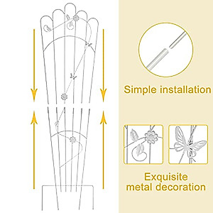 XYADX Metal Detachable Trapezoidal Garden Trellis for Climbing Plants, 60 Inches Sturdy Patio Plant Support for Indoor Plants Trellis for Rose, Vegetable Flower, Backyard Pack of 2 - White