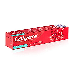 Colgate Optic White Toothpaste, Stain Fighter, Fresh Mint Gel, Travel Size 2.0 oz (56.6g) - Pack of 6