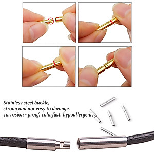 Otxas Leather Necklace Cord, 18inch-24inch Waterproof Rope Necklace for Men Women, 316L Stainless Steel Clasp, 2,3mm Width Leather Necklaces (24 inch, brown 2mm diameter)