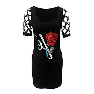 Dresses for Women Party Bodycon,Summer Dresses for Women,Womens Beach Casual Short Sleeve/Strapless Print Sun Dresses with Drawstrings