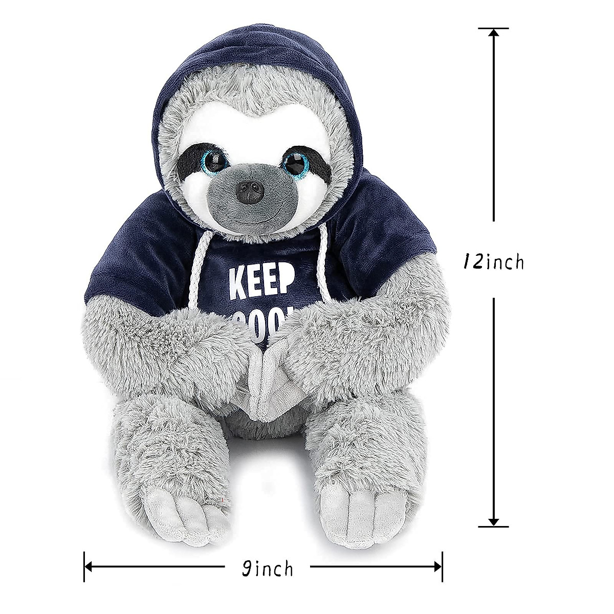 AKMRWJWC Sloth Stuffed Animals Soft Three-Toed Removable Pink T-Shirt Hanging Plush Sloth Hands That Connect Plush Toys 12 Inches