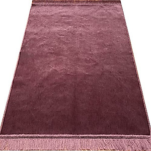 Modefa Turkish Islamic Velvet Janamaz Prayer Rug - Prayer Mat Carpet for Men and Women - Traditional Muslim Sajadah - Ramadan or Eid Gift - Solid Simple (Lilac)