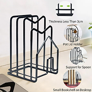 Aosome Pot Lid Holder, Cutting Board Holder Organizer-Multifunctional Kitchen Countertop Stand Organizer for Pots/Pans/Dishes/Plates/Books