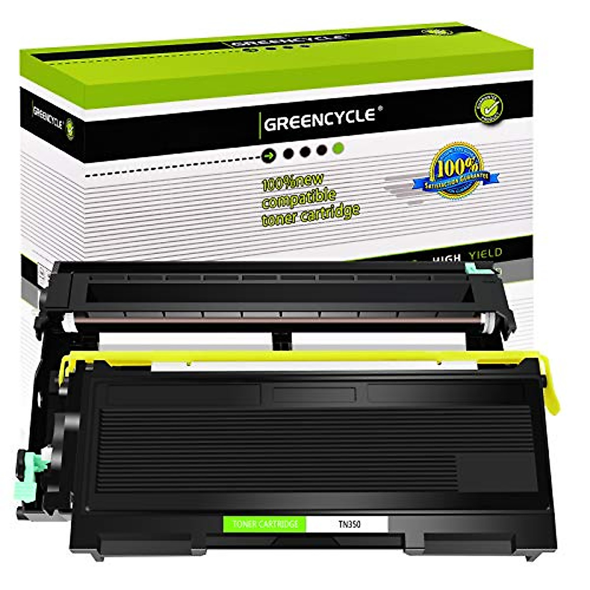 greencycle 2 Pack Toner and Drum Combo Set 1 PK TN350 + 1 PK DR350 Compatible for Brother Intellifax 2820 2850 2920 HL-2070N 2070NR 2040 DCP-7020 MFC-7820n Series Laser Printer