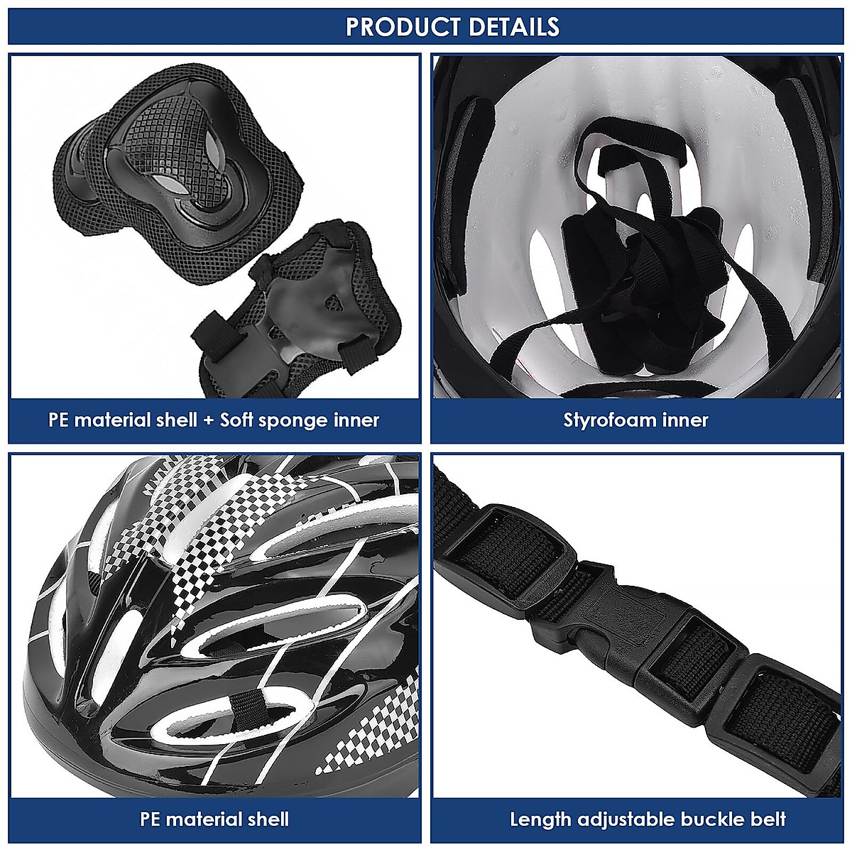 Ruiqas Adult Youth Protective Equipment 7pcs/Set Protective Protective Gear Set for Cycling Scooters Balance Bikes Twister Bikes Outdoor Sports