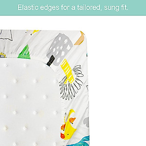 Fitted Crib Sheets for Boys & Girls, Ynaicee 100 percent Cotton Baby Dinosaur Crib Sheets for Standard Crib Nursery Bedding Sheet, Soft Hypoallergenic & Breathable Toddler Sheet 52”X 28”X 9”
