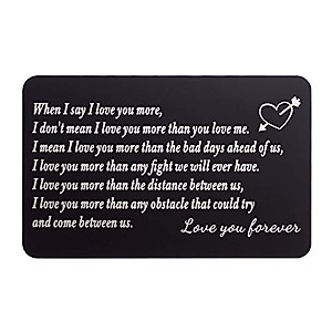 Personalized Engraved Wallet Card Insert for Husband Boyfriend - I Choose You - Romantic Custom Love Message Metal Card for Him from Wife Girlfriend for Birthday Christmas Valentines Anniversary Day