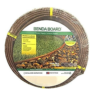 USA Made - Heavy Duty Landscape Edging, Garden Planter & Pathway Bender Board Edge Border Kit - Thick Terrace Board 3.3" H x 16'ft L - Includes 4 Stakes