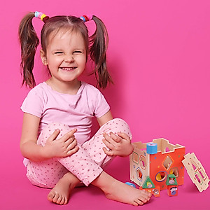 Wooden Kids Baby Activity Cube - Boys Gift Set | 1,2 Year Old Boy Gifts Toys | Developmental Toddler Educational Learning Boy Toys 12-18 Months |Shape Sorter for Birthday