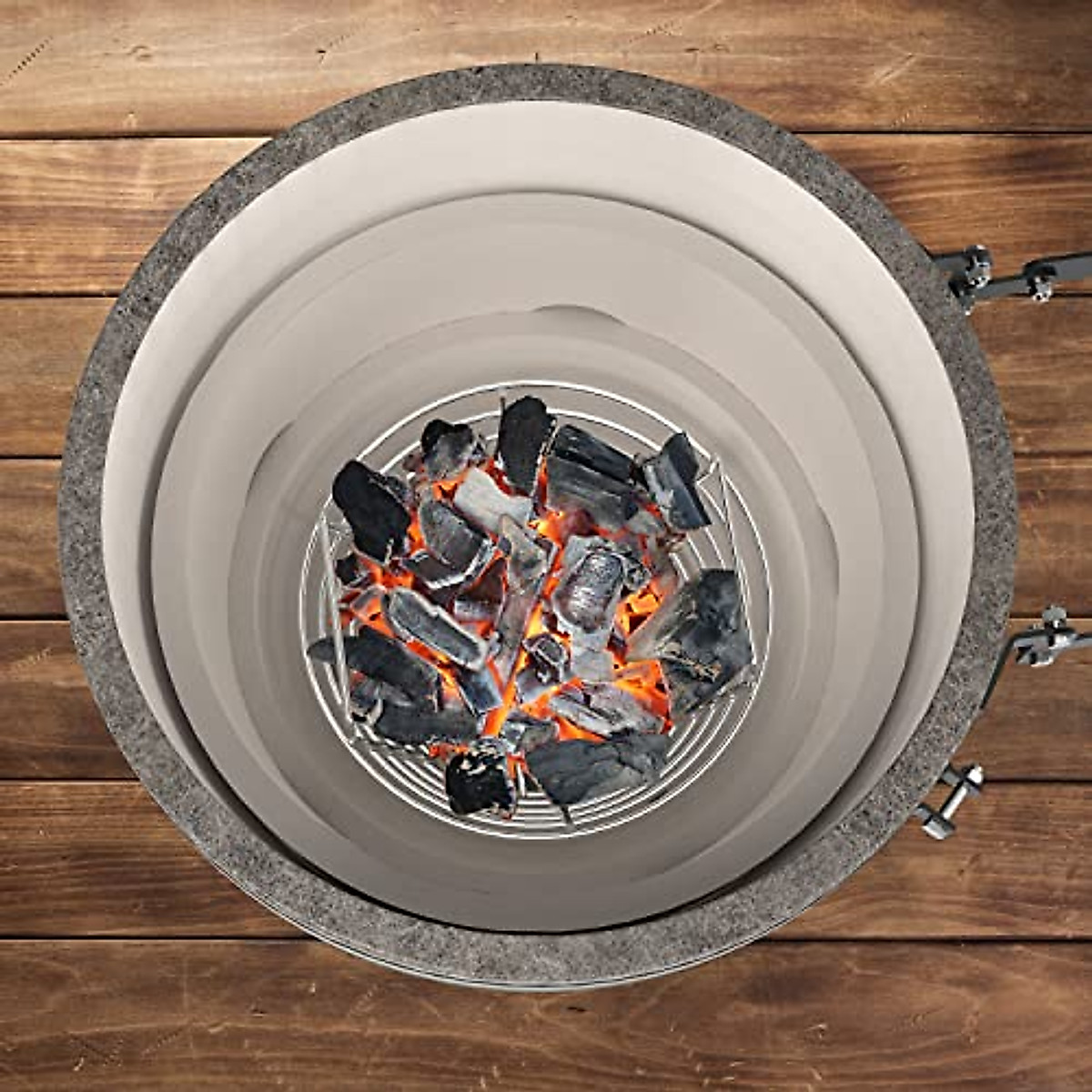 EasiBBQ 10-inch Charcoal Ash Basket for Small Big Green Egg, Kamado Joe Classic and Other Similar Grills, Heavy Duty Stainless Steel.