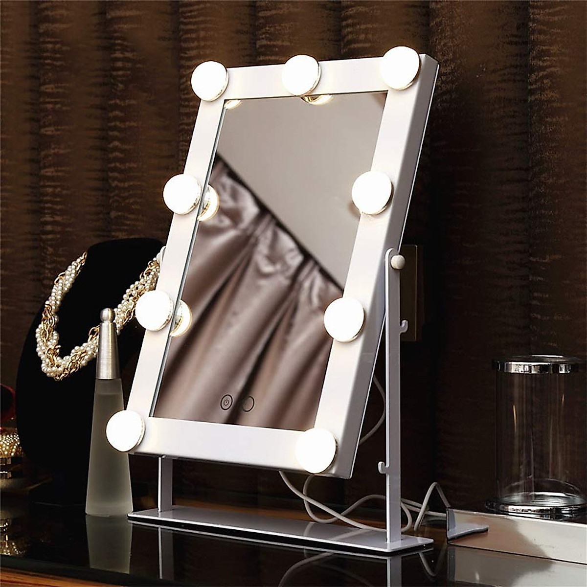 LIMEI-ZEN Vanity Mirror Cosmetic Dresser Lighting Kit with LED Bulbs Hollywood Style Makeup Mirror Dimmable Light Bulb White Wall Mirror Mirrors