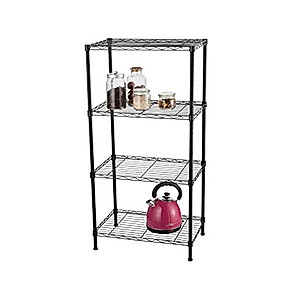 Multi-use Shelving Unit 4-Tier Space-Saving Metal Shelving Storage Rack Heavy Duty Metal Shelf Organizer for Home Office Kitchen Bathroom Garage Closet Dormitory 21x34x42 Heavy Duty Storage Racks