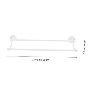 IMIKEYA 1 Pc Double Bar Towel Rack White to Rotate Hanging Rod Brass Household
