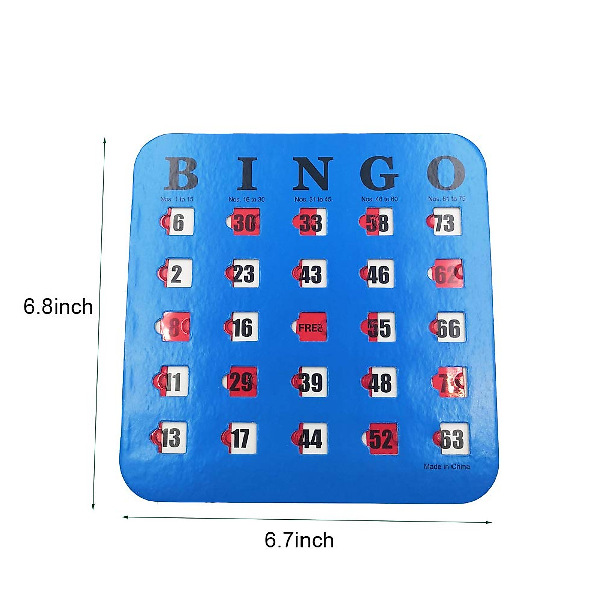 Yuanhe Shutter Slide Bingo Cards - 5 Pack Multi Color Extra Thick Stitched, Easy Read with Finger-Tip Sliding Windows