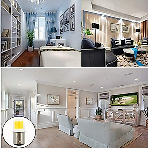 YDJoo BA15D LED Bulb 5W Dimmable COB Bulbs BA15D Double Contact Bayonet Base 50W JD Type T4 Halogen Equivalent Cool White 6500K Sewing Machine Bulb, 4 Pack