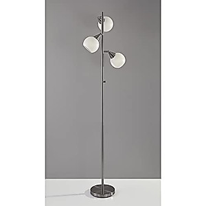Adesso Home 1533-22 Transitional Three Light Table Lamp in Pwt, Nckl, B/S, Slvr. Finish, 16.00 inches, Brushed Steel