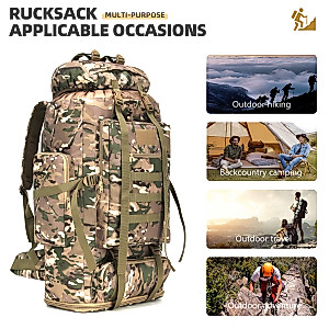 BNMJVJL 100L Camping Hiking Military Tactical Backpack Outdoor Climbing Sport Bags for Camping,Backpacking
