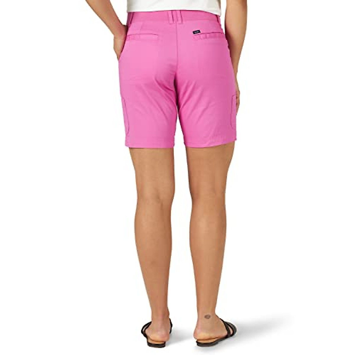 Lee Women's Flex-to-Go Mid-Rise Cargo Bermuda Short, Magenta, 12