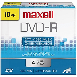 MAXELL 635040/635045/638004 4.7GB 120-Minute DVD-Rs (10 pk)
