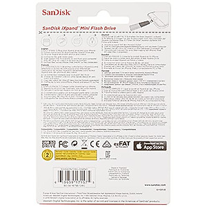 SanDisk 128GB USB 3.0 iXpand Mini Flash Drive with Lightning Connector for iPhones, iPads & Computers (SDIX40N-128G) Blue