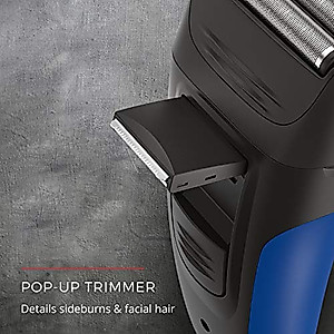 Remington PF7300 F3 Comfort Series Foil Shaver, Mens Electric Razor, Electric Shaver Black/Blue