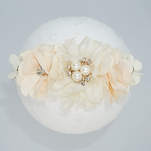 WNYUJOY Baby Girl Flower Headbands Set, 3pcs Elastic Nylon Floral Hair Band, Bows Wrap for Infant Newborn Toddler