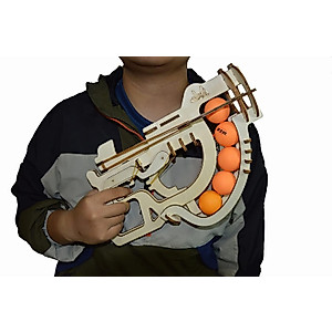 3D Wooden PuzzleRubber Band Gun-Table Tennis Gun, Table Tennis Shooter