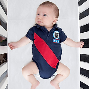 Satin Pack and Play Sheet Fitted, 2 Pack Portable Playard | Mini Crib Sheets, Ultra Soft Satin Microfiber Pack N Play Sheets, White & Navy, Preshrunk