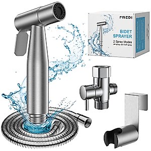 FREDI Bidet Sprayer for Toilet, Bidet Sprayer, Toilet Faucet, Jet Spray for Toilet, Muslim Shower, Toilet Sprayer, Ducha para Toilet(Brushed Nickel)