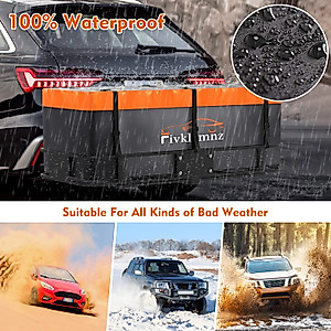 Hitch Mount Cargo Carrier Bag, 20 Cubic Feet 100% Waterproof Car Tray Luggage Bag (59" 24" 24") with 6 Reinforced Straps + 1 Combination Lock, Fits for All Vehicles with Steel Trailer Basket (Large)